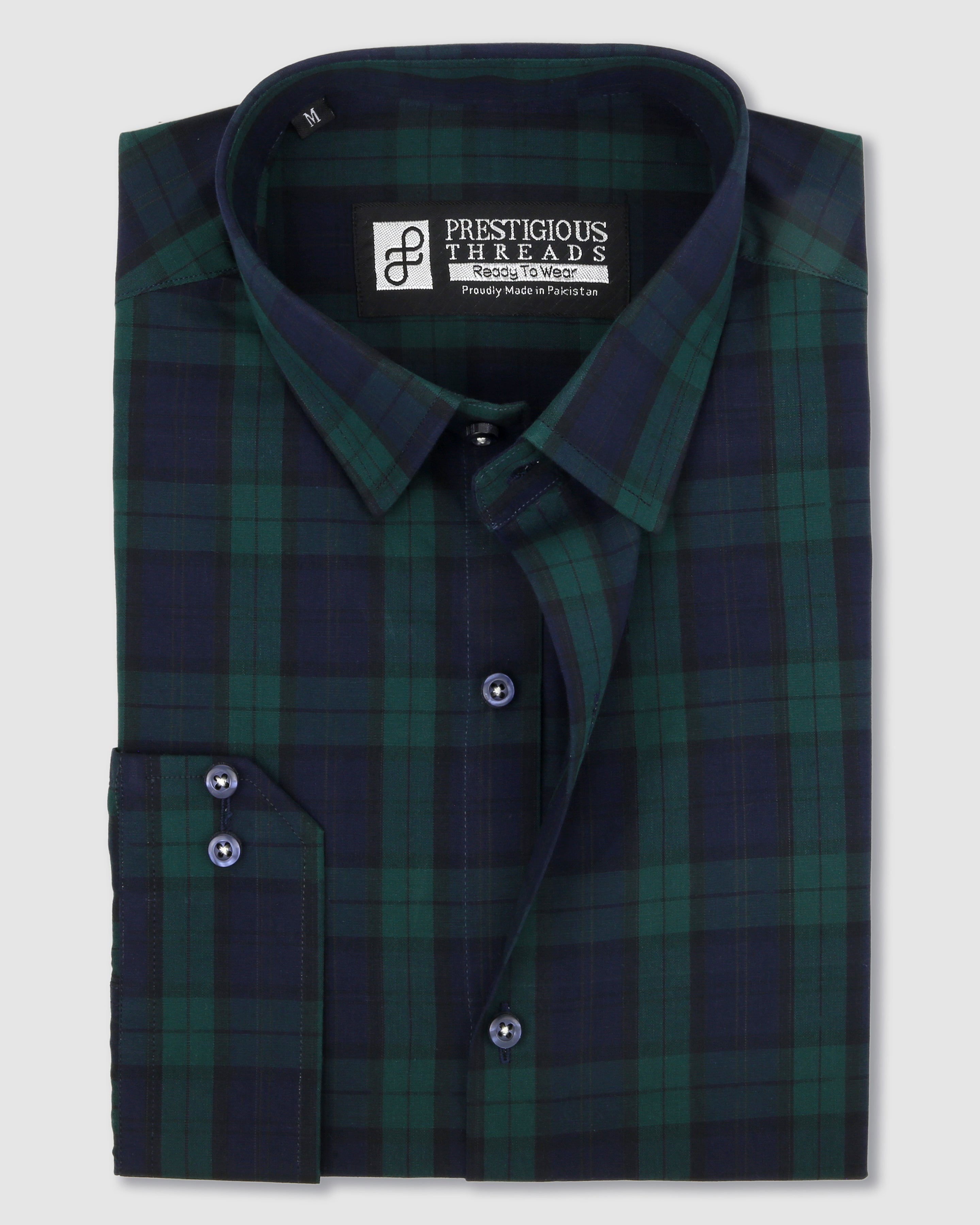 Dark Green & Blue Plaid Checks – PRESTIGIOUS THREADS