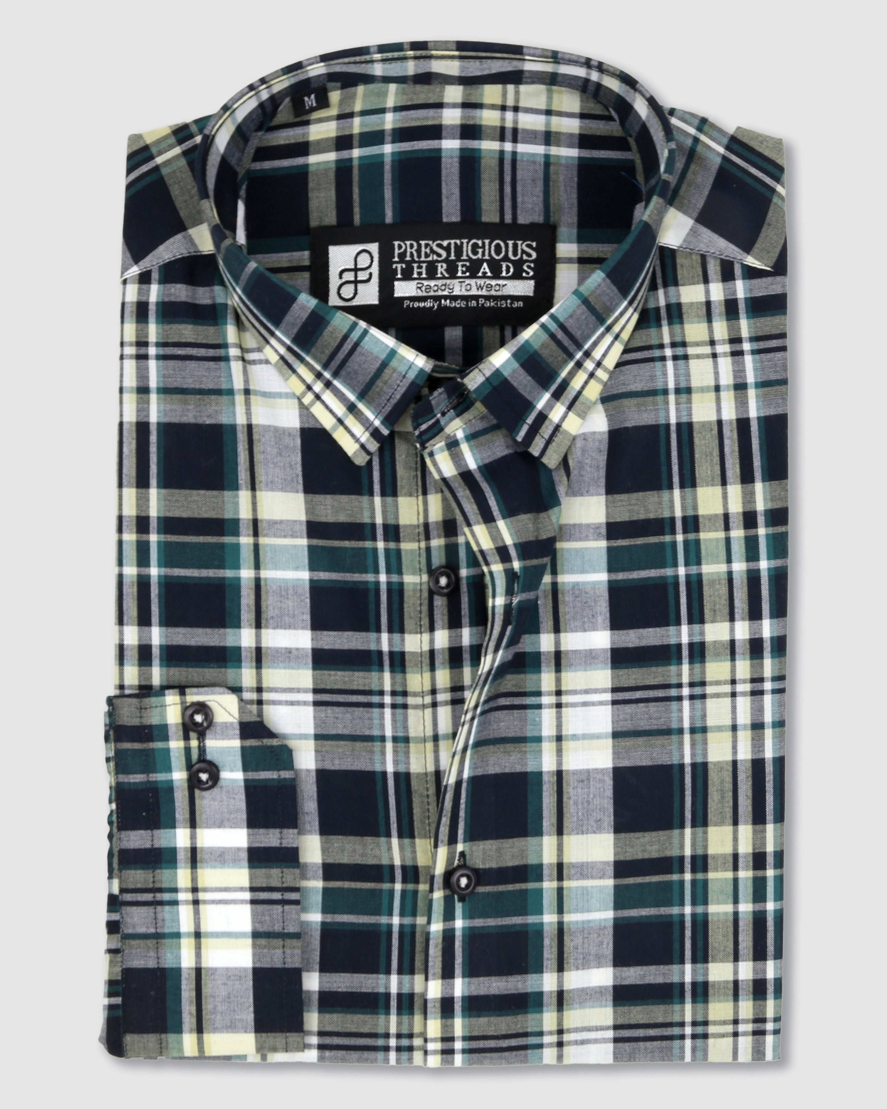 Green Multi Color Checks – PRESTIGIOUS THREADS