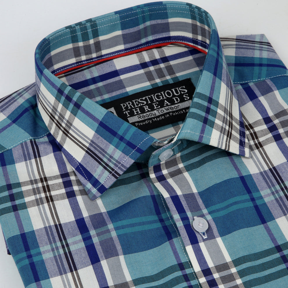 Sea Green Madras Checks – PRESTIGIOUS THREADS